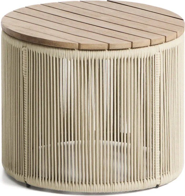 Kulatý zahradní konferenční stolek s deskou z akácie ø 60 cm Dandara – Kave Home