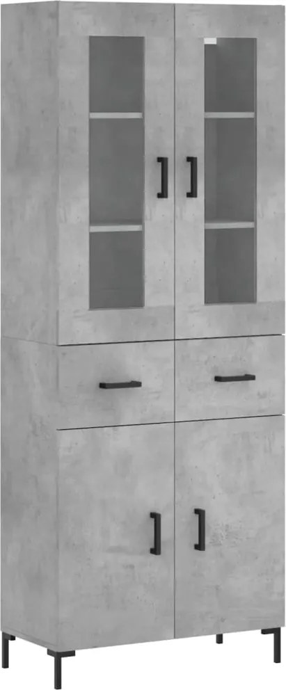 Skříň highboard betonově šedá 69,5x34x180 cm kompozitní dřevo 3198533