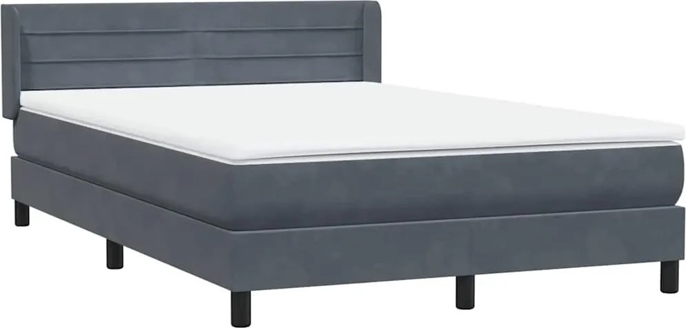Box spring postel s matrací tmavě šedá 160x210 cm samet 3318202
