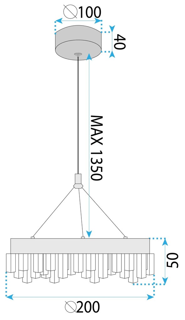 Toolight Závěsné LED osvětlení E52 LHJ097-CP zlaté
