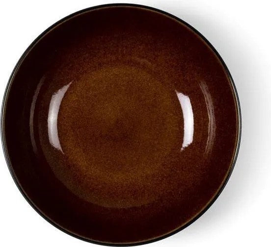 Černý/jantarový hluboký talíř z kameniny ø 24 cm Gastro Black/Amber – Bitz