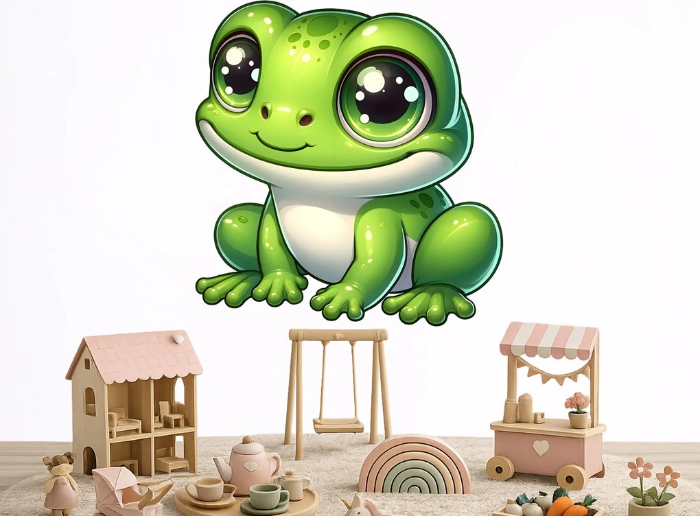 Žába žabička textilní přelepitelná samolepka na zeď arch 94 x 100 cm