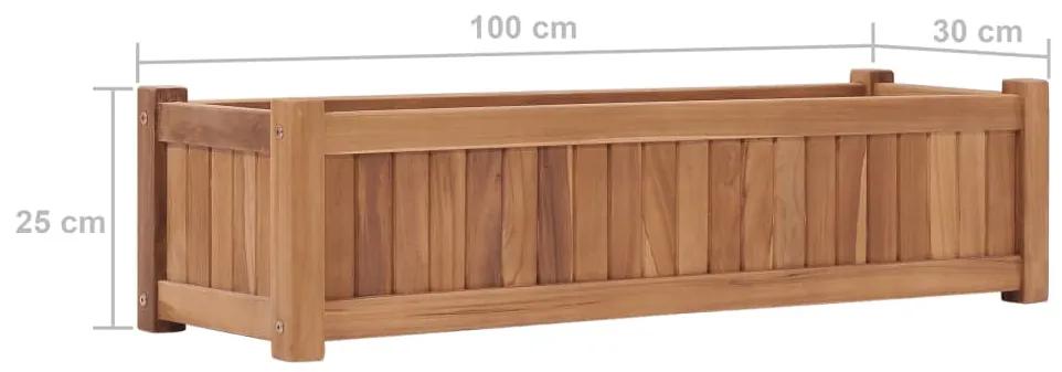Vyvýšený záhon 100 x 30 x 25 cm masivní teakové dřevo,  48968
