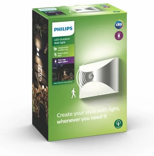 Philips 17299/47/16 - Venkovní senzorové svítidlo HERB LED/6W/230V IP44