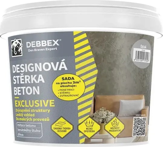 Designová stěrka Den Braven BETON EXCLUSIVE, 5 kg kbelík, slonová kost (57140Q)