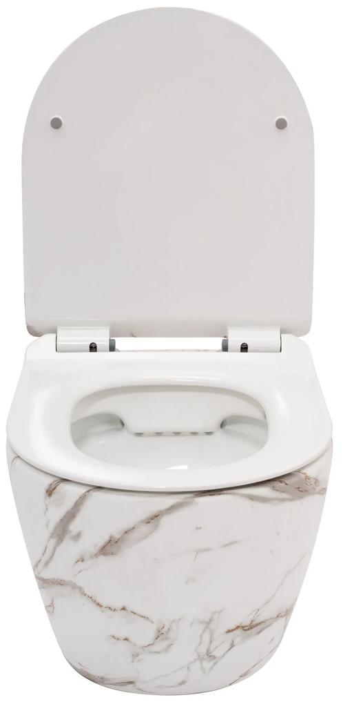 REA - Carlos Slim Lava závěsná WC mísa včetně sedátka matná, imitace kamene, REA-C8004