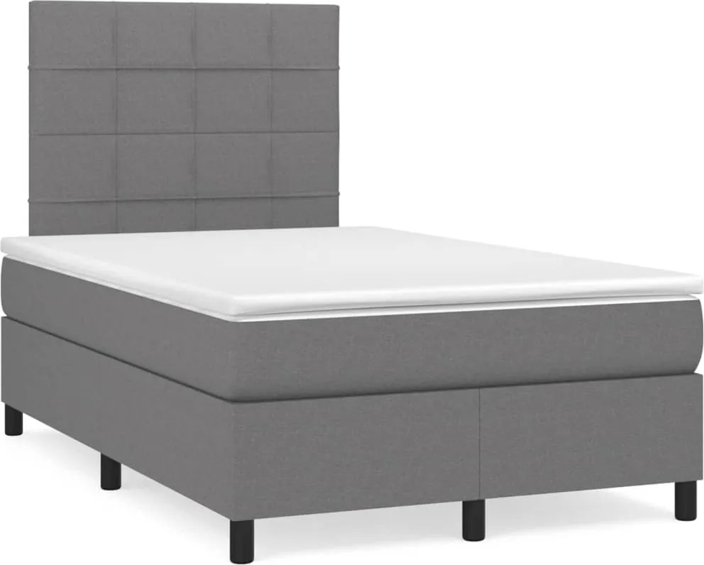 Box spring postel s matrací tmavě šedá 120x200 cm textil 3141762
