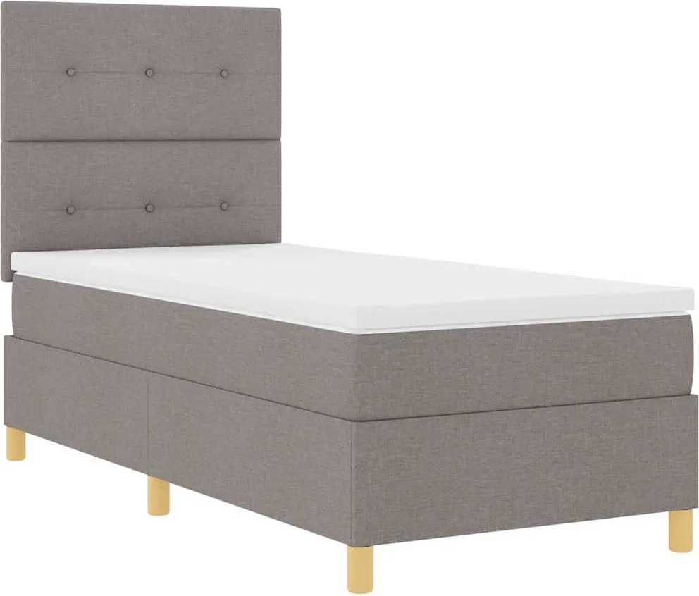 Postel s boxspringem s čelo Taupe 80 x 200 cm textil 3339578