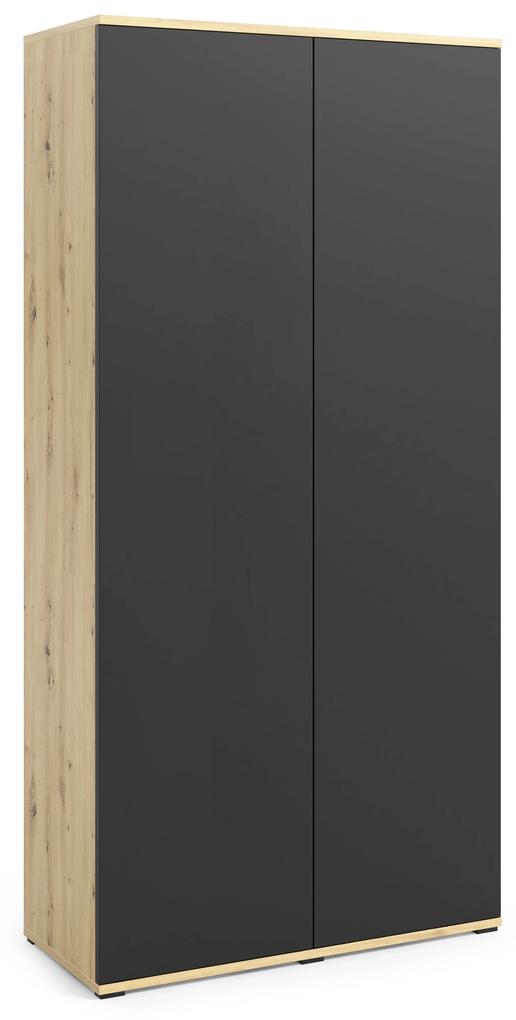 Eka Šatní skříň Trinity 90 cm, bez zrcadla Barva dřeva: Dub Artisan/Černá