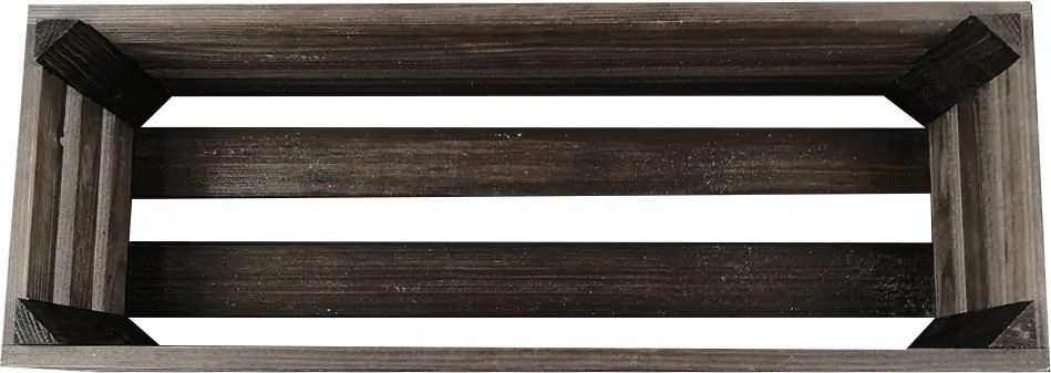 AMADEA Dřevěný obal s květináči - tmavý, 47x17x15cm Český výrobek