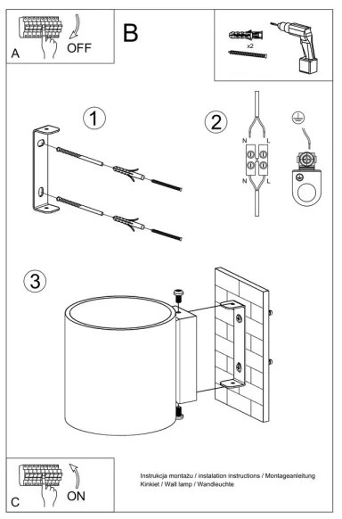 Sollux SL.0211 - Nástěnné svítidlo VICI 1xG9/40W/230V sklo/bílá