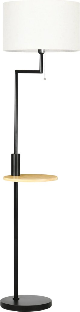 HOMCOM Stojací lampa, stojací lampa s policí, 40 W stojací lampa s USB připojením, stojací lampa, ocel, krémová, Ø40 x 168 cm, bez žárovky | Aosom