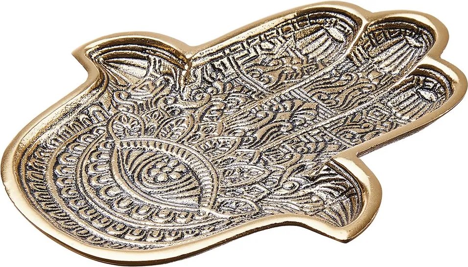 HAMSA Dekorační podnos 20 cm - zlatá