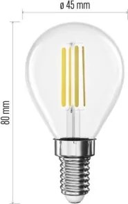Emos lighting LED žárovka Filament Mini Globe / E14 / 5,9 W (60 W) / 806 lm / neutrální bílá 1525731450