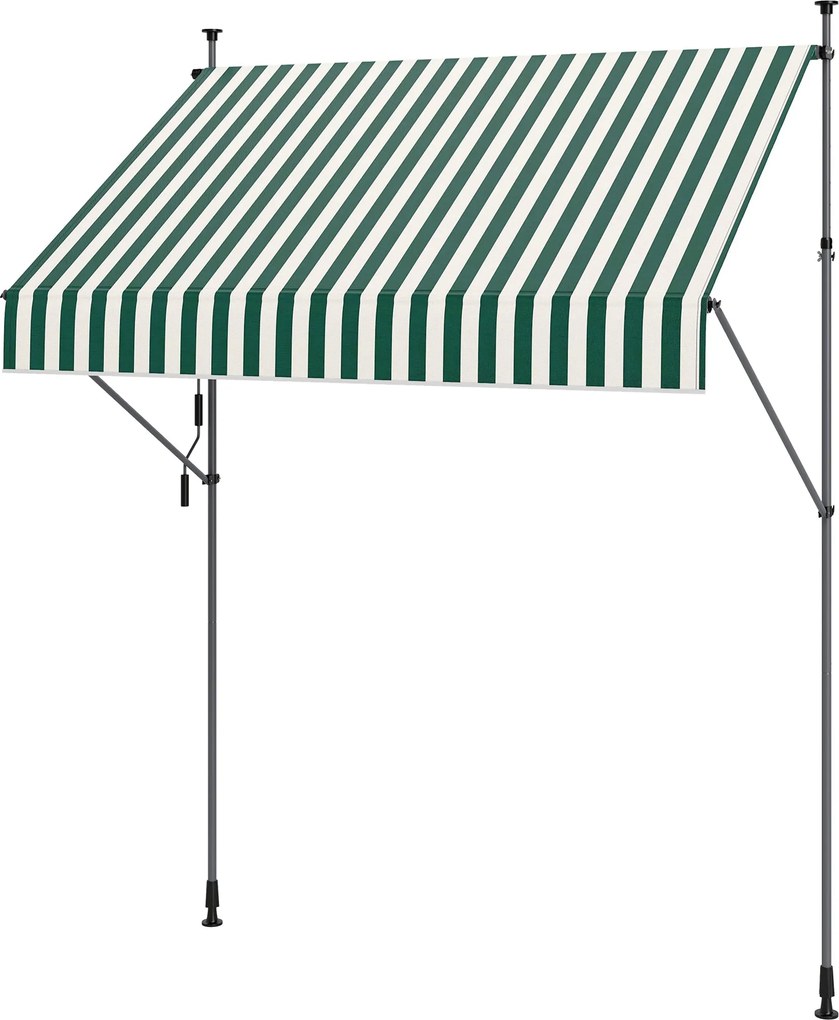 Outsunny Sluneční Markýza 2x1,2 m s Výsuvným Ramem, Zahradní Sluneční Plachta s Hliníkovým Rámem a Polyesterem 180g/㎡, pro Zahradu, Balkon a Terasu, …