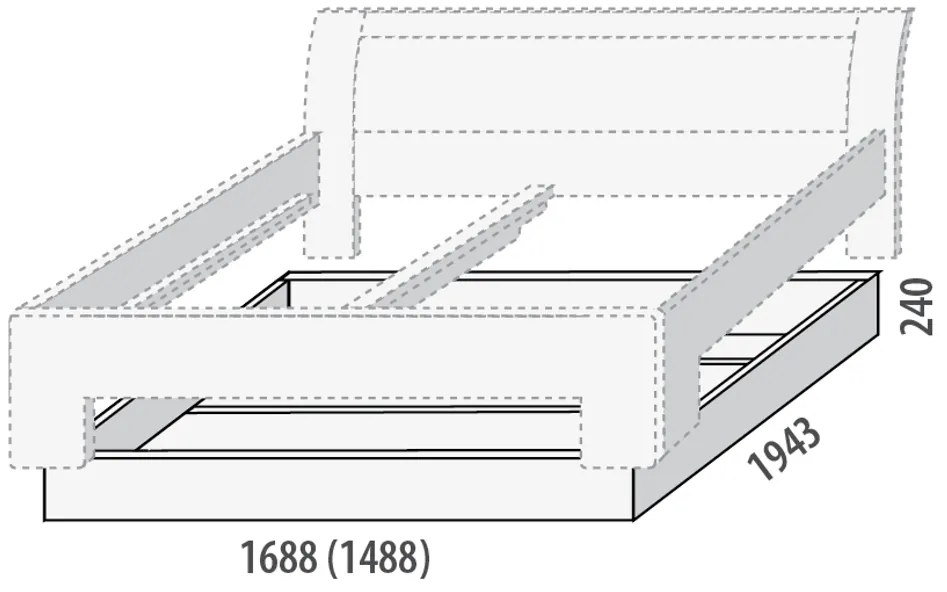 Úložný prostor Sofia výklopný 160,180 Domestav F139 Materiál: Buk cink, Barevne provedení: Přírodní provedení-lak