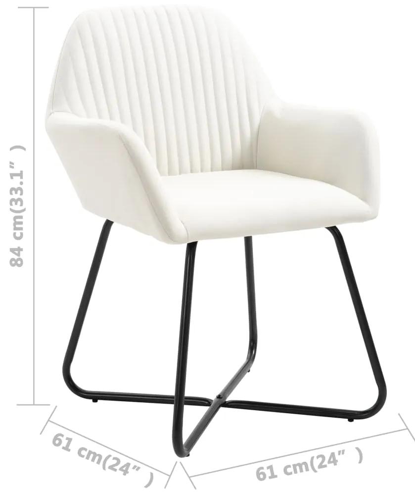Jídelní židle 2 ks krémové textil,  249809