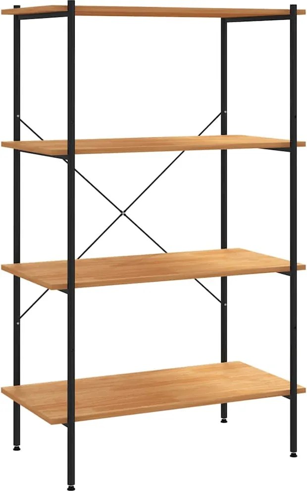 Policový regál se 4 policemi černý a dub 80 x 40 x 130 cm 336344