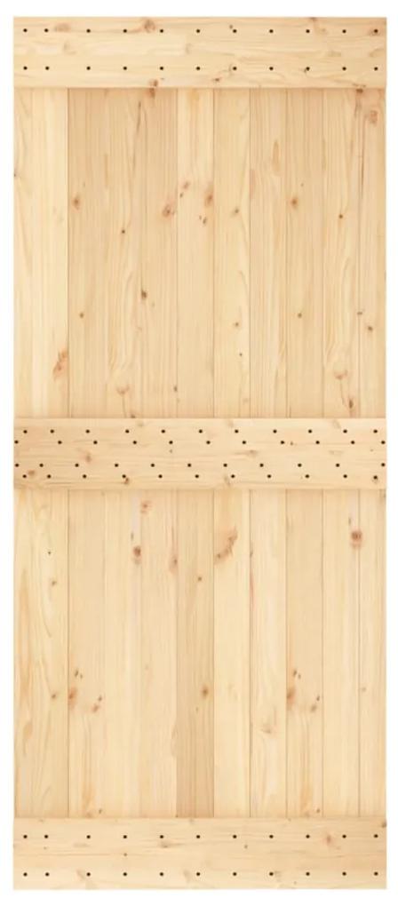 Posuvné dveře s kováním 90 x 210 cm masivní borové dřevo,  3203089