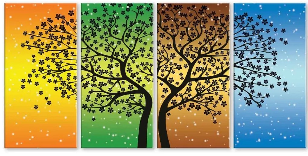 Malvis ® Obraz strom roční období III Velikost: 160x80 cm