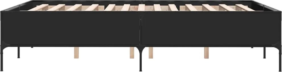 Rám postele černý 140 x 200 cm kompozitní dřevo a kov 3279797