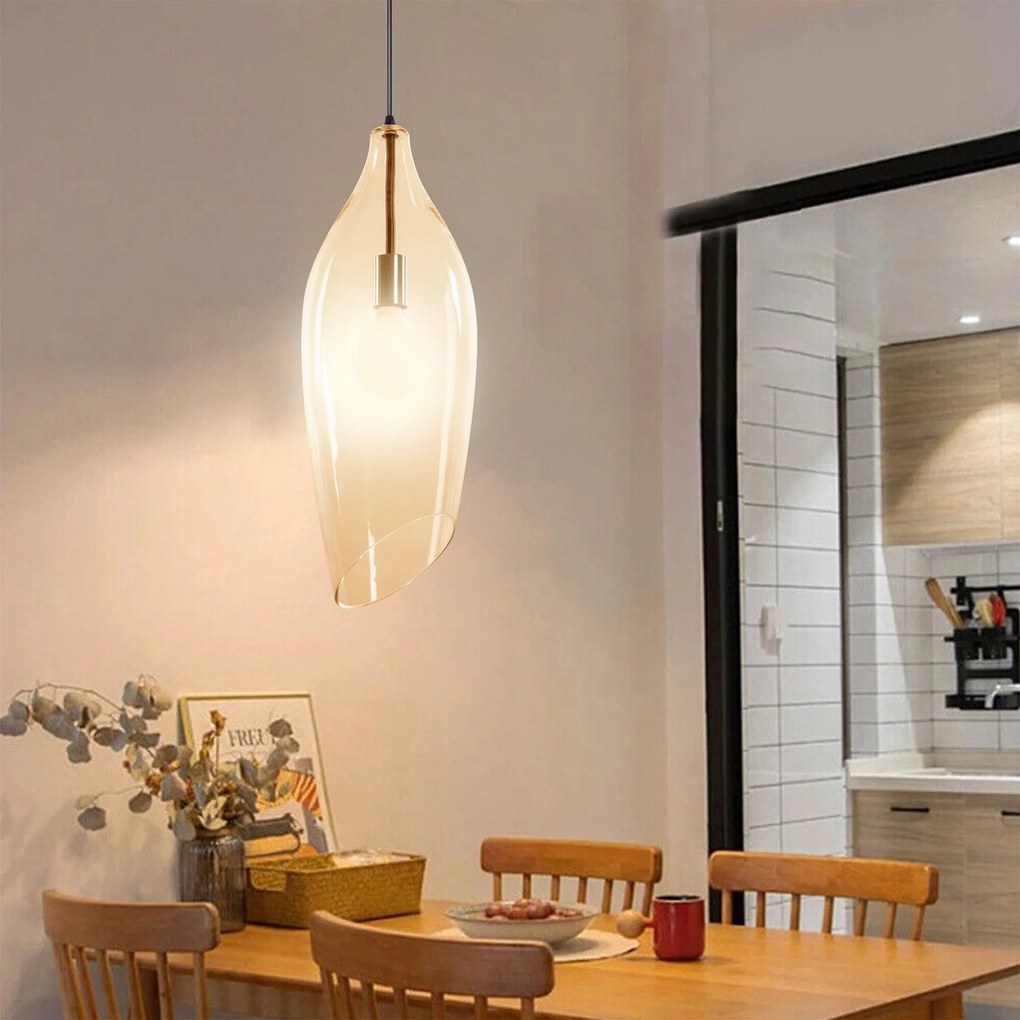 Toolight - Moderní skleněná stropní lampa E27 60W APP892-1CP, černá-zlatá, OSW-05693