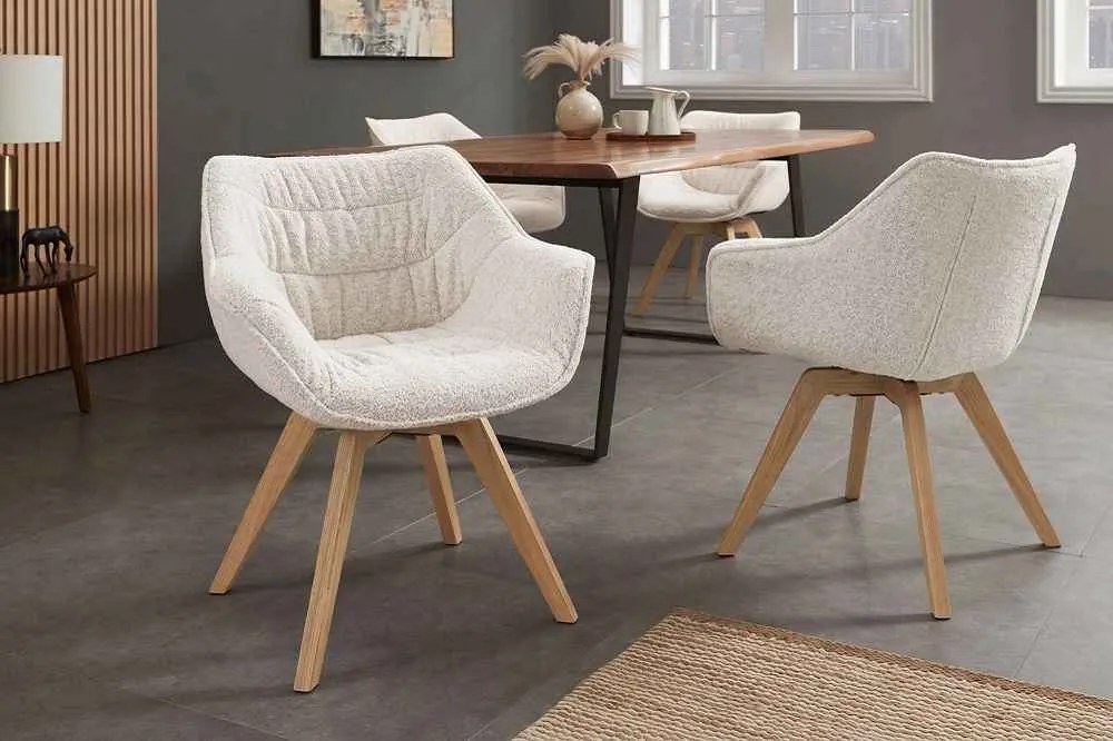 Designová otočná židle Kiara béžová