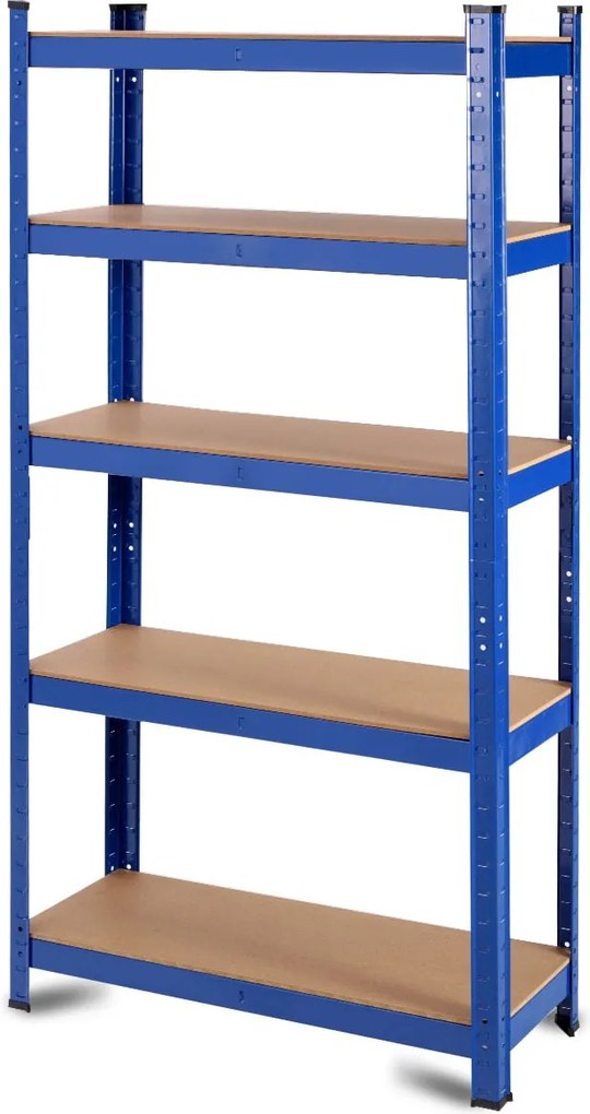Costway Úložný regál 5 úrovní s kovovým rámem, nosnost do 650 kg, modrý
