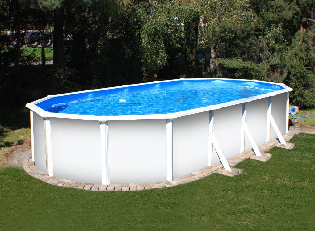 Planet Pool Nadzemní bazén s ocelovou stěnou Classic white/blue 6,1 x 2,2 x 1,2 m 28914