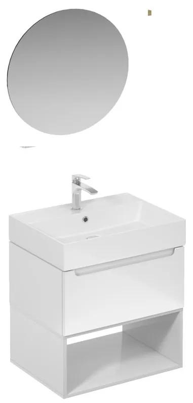 Koupelnová sestava s umyvadlem včetně umyvadlové baterie, vtoku a sifonu Naturel Stilla bílá lesk KSETSTILLA012
