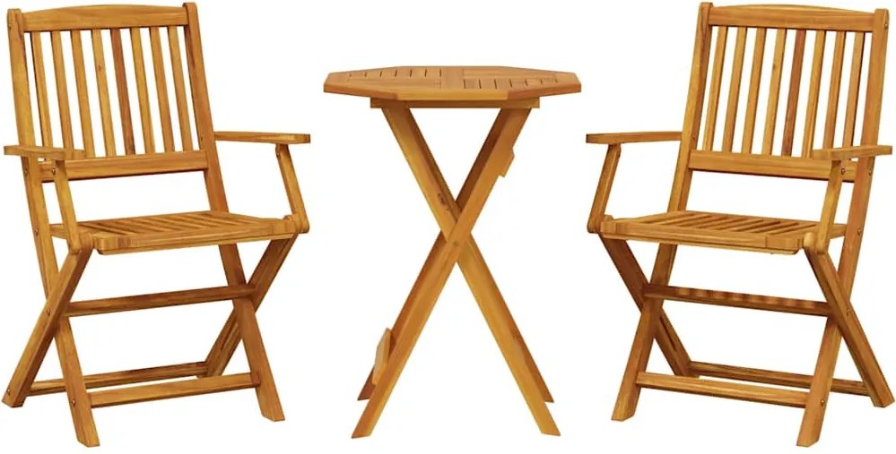 3dílný skládací bistro set masivní akáciové dřevo 3295250