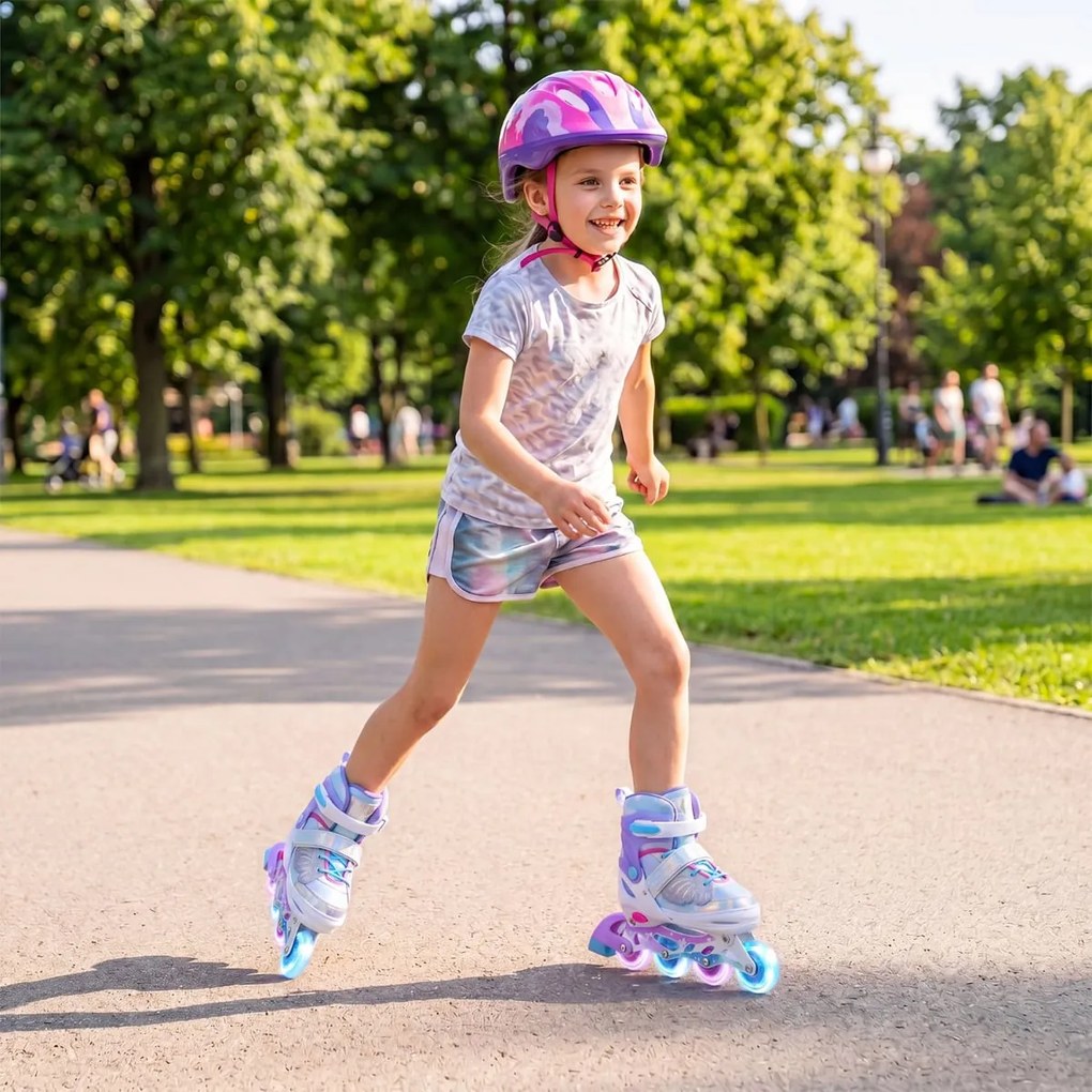 Costway Inline brusle pro děti 4 Nastavitelné velikosti Dětské kolečkové brusle