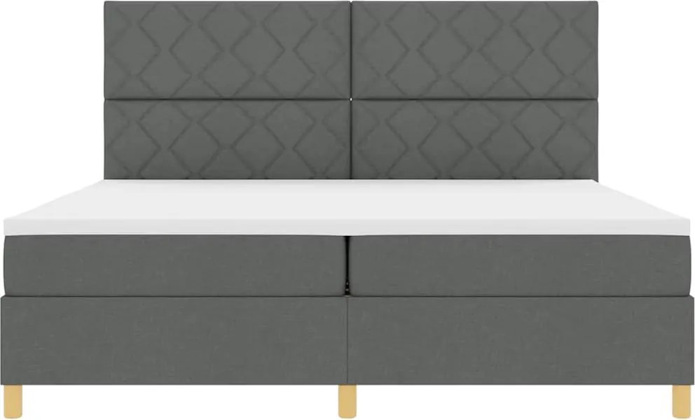 Postel s boxspringem s matrací Tmavě šedá 200 x 200 cm textil 3339722