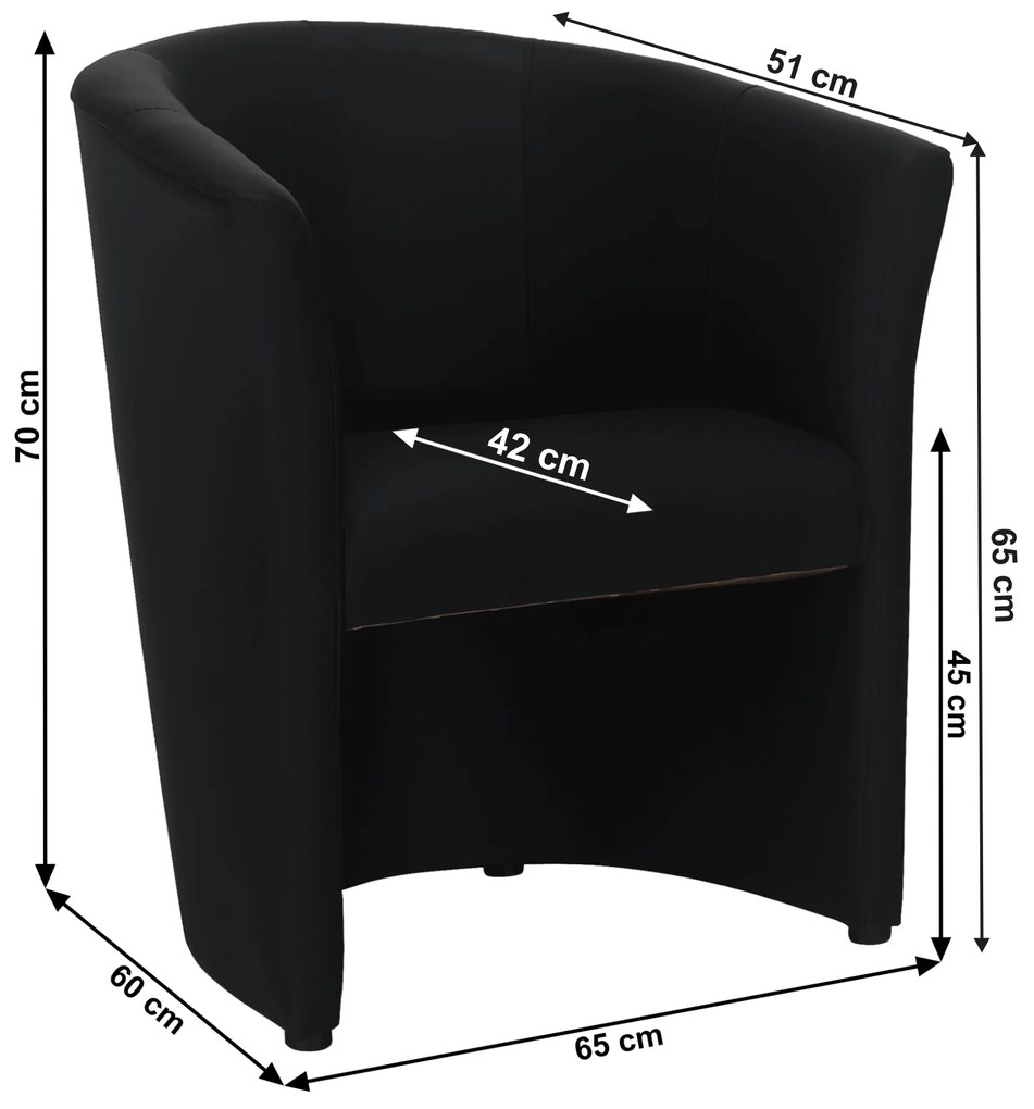 Kondela Klubové křeslo, ekokůže černá, CUBA