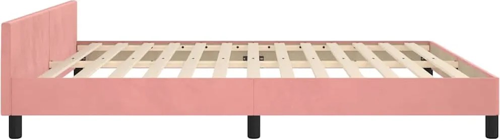 Rám postele s čelem růžový 180x200 cm samet 3125652