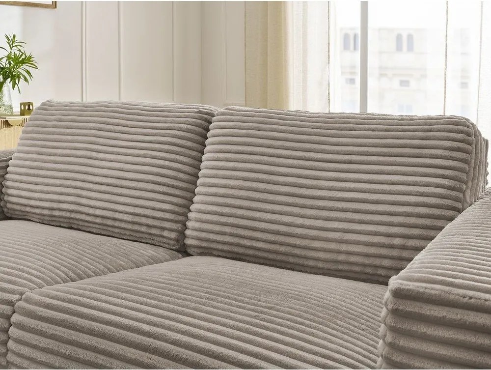 Taupe manšestrová pohovka na každodenní spaní/rozkládací 240 cm Hugo – Bobochic Paris