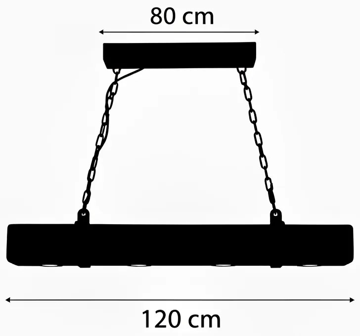 Lustr z trámu WOOD 120 cm/4xGU10/borovice