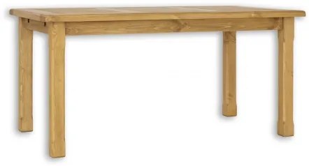 Dřevěný jídelní stůl 90x160 MES 02 A s hladkou deskou - K15 hnědá borovice