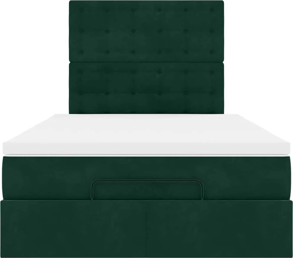 Osmanský rám postele s matracemi tmavě zelené 120x190 cm samet 3313604