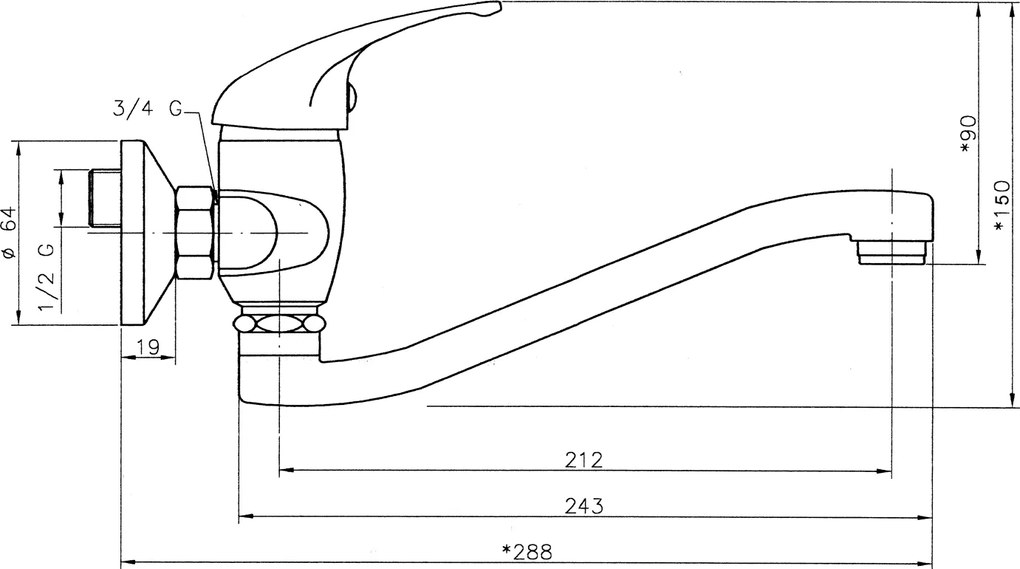 Novaservis Titania Iris Dřezová umyvadlová baterie 100 mm, chrom, 92074,0