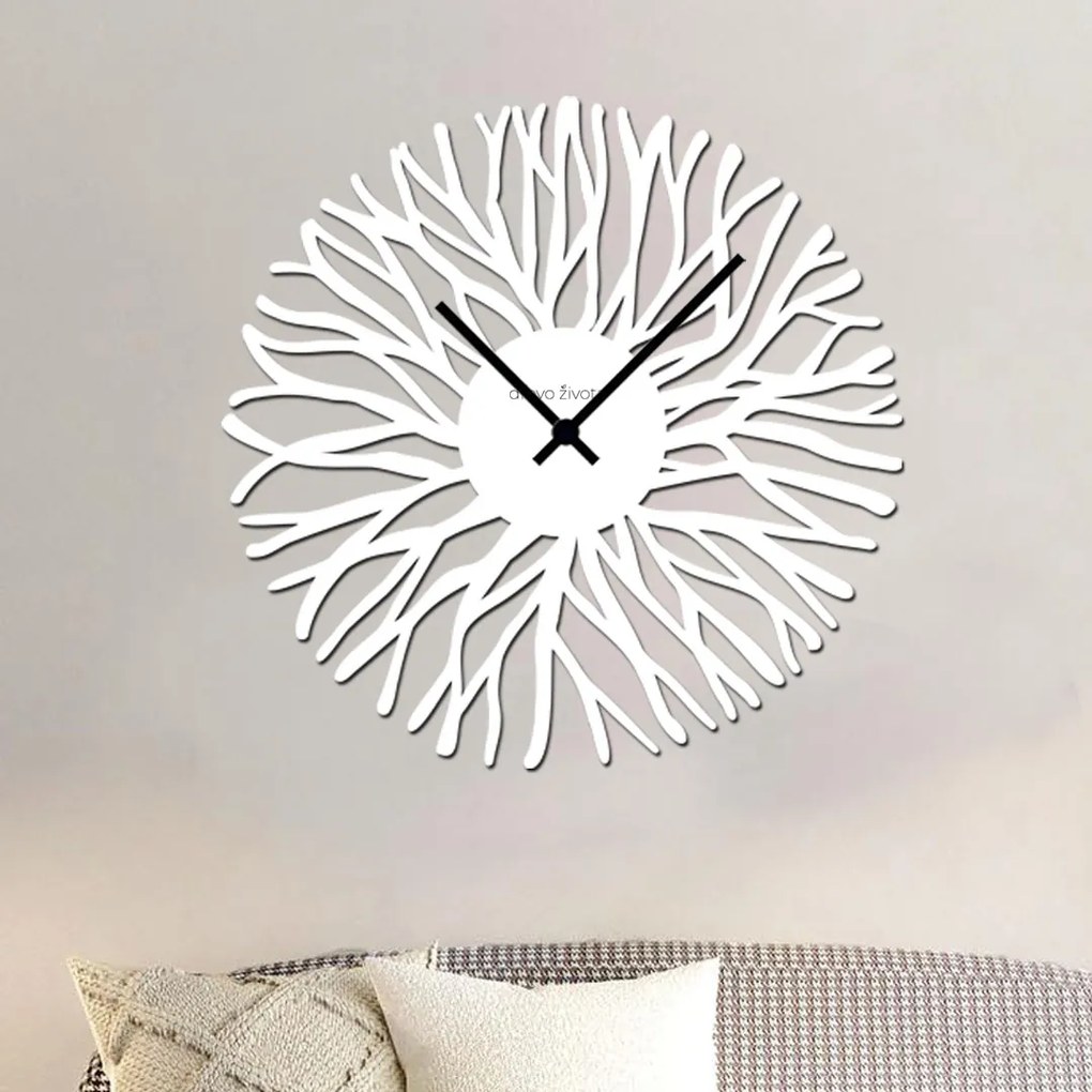 dřevo života Nástěnné hodiny ROOTS Zvolte barvu dekoru: Dub zlatý, Zvolte velikost hodin (cm): 35x35, Barva ručiček: Černé