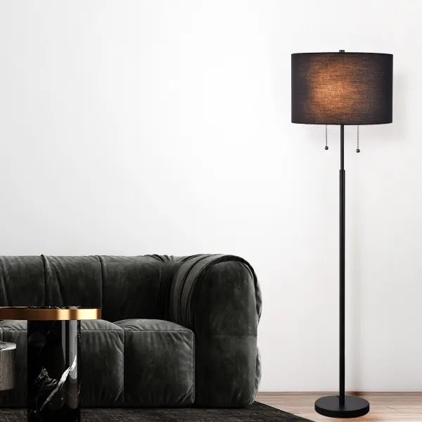 Stojací lampa FOGO 2xE27/15W/230V černá