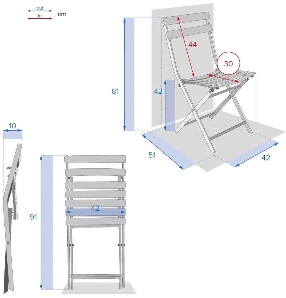 Skládací židle Greensboro - jantarová