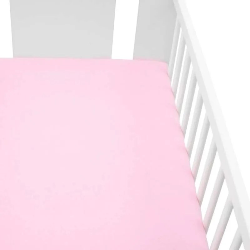 Jersey prostěradlo do postýlky New Baby 120x60 růžové