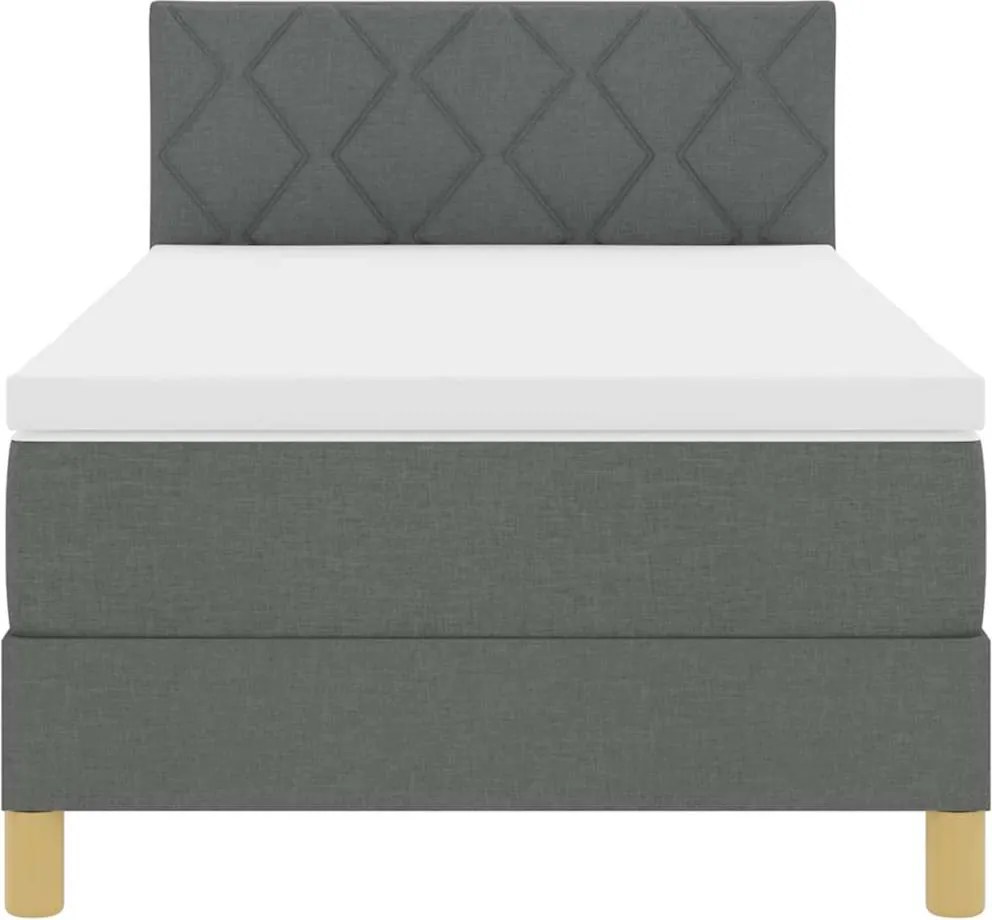 Postel s boxspringem s polštářem Tmavě šedá 90 x 190 cm textil 3338959