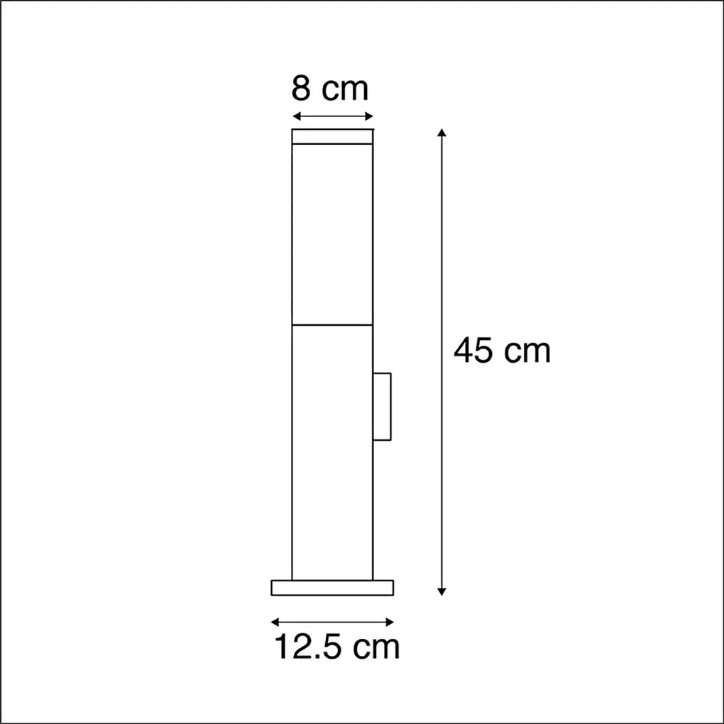 Venkovní lampa ocelová vč. objímky IP44 - Malios se zemním hrotem a kabelovou objímkou