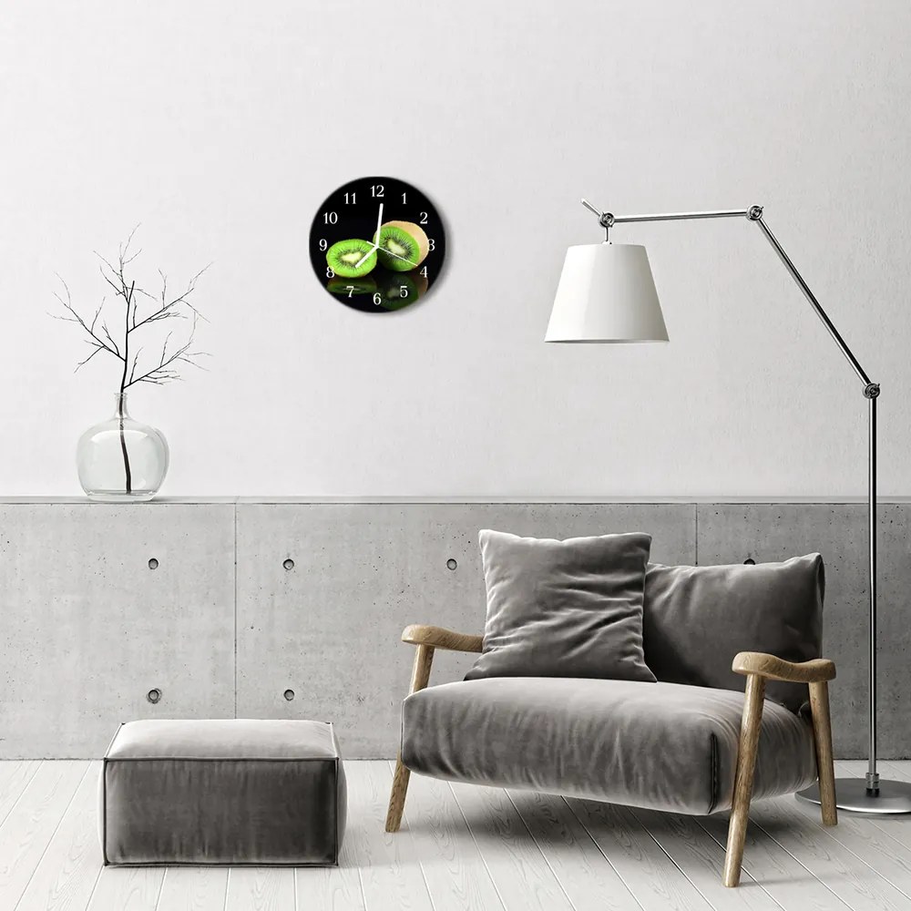Nástenné skleněné hodiny kiwi fi 30 cm