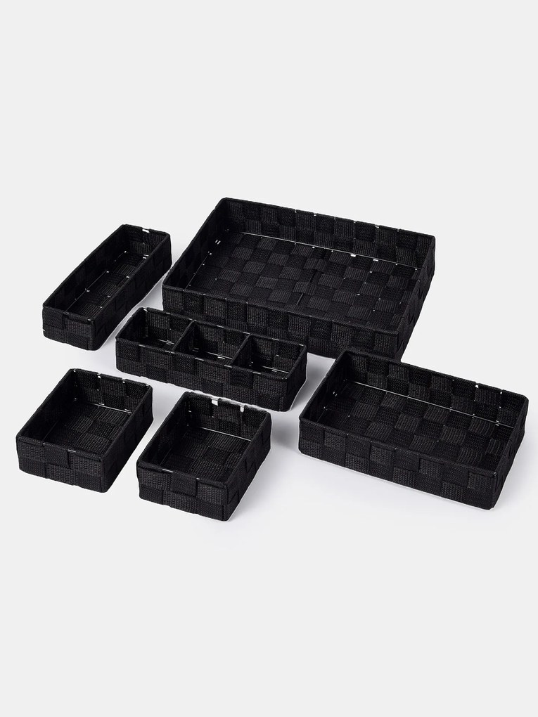 Sinsay - Sada organizérů s pleteným vzorem 6 pack - černá