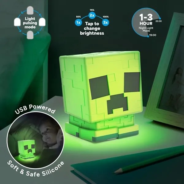 Minecraft světlo SquishyGlo Creeper Zelená