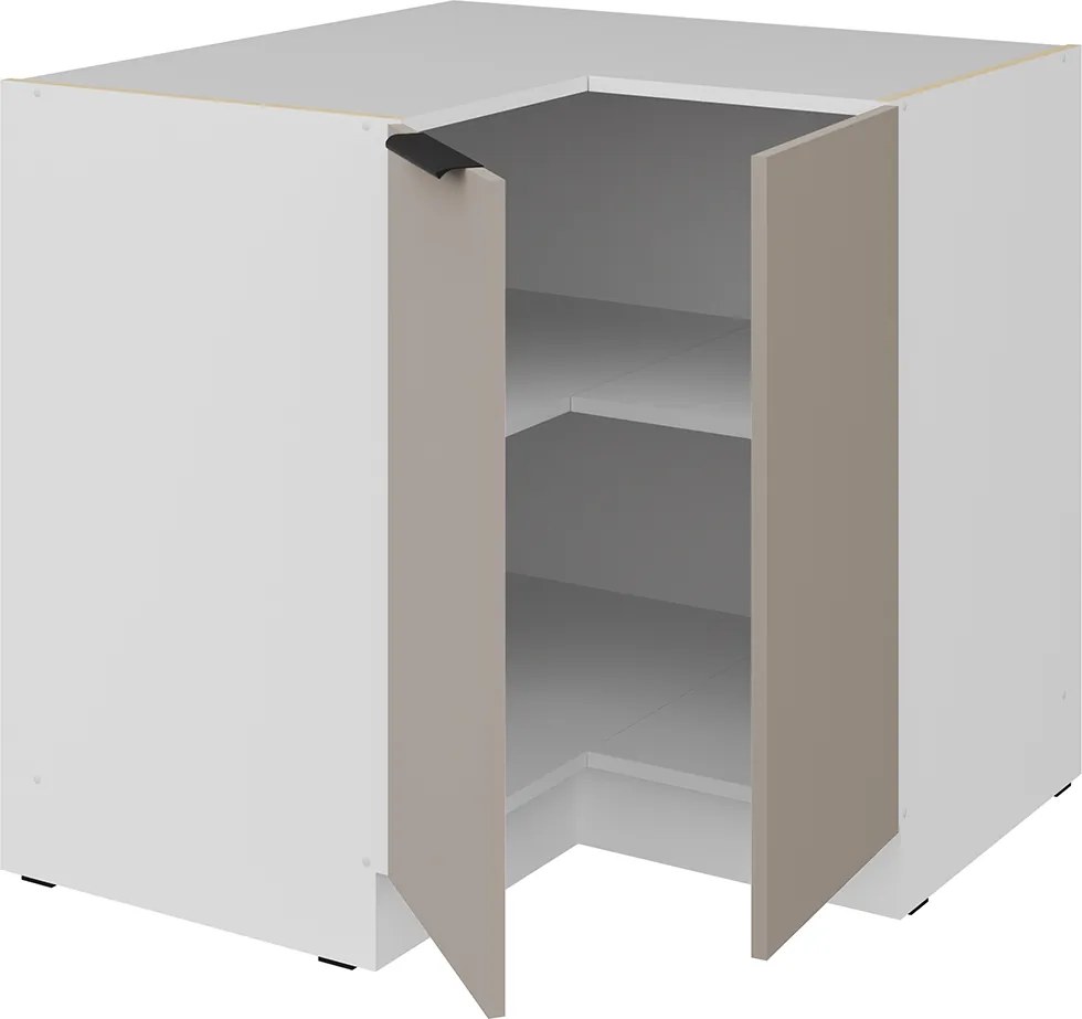 Kuchyňská linka ARIA lb | 270x230 cm | ANTI FINGERPRINT povrch | UNI dvířka | bílá/béžová